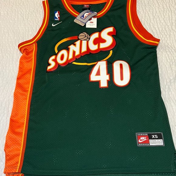 Nike | Shirts | Nike 99s Nba Seattle Supersonics Shawn Kemp Authentic ...